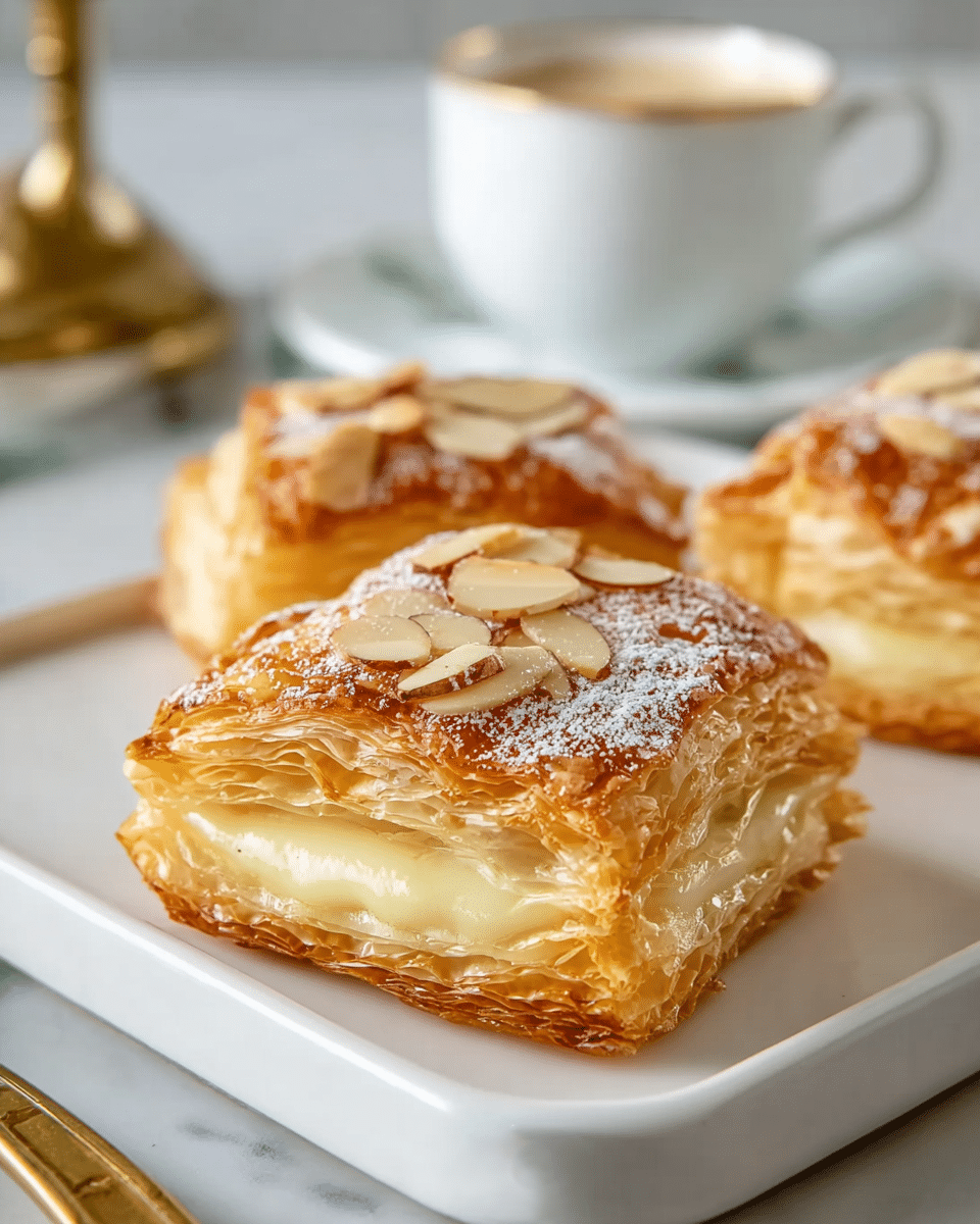 Custard Almond Puff Pastry Pockets