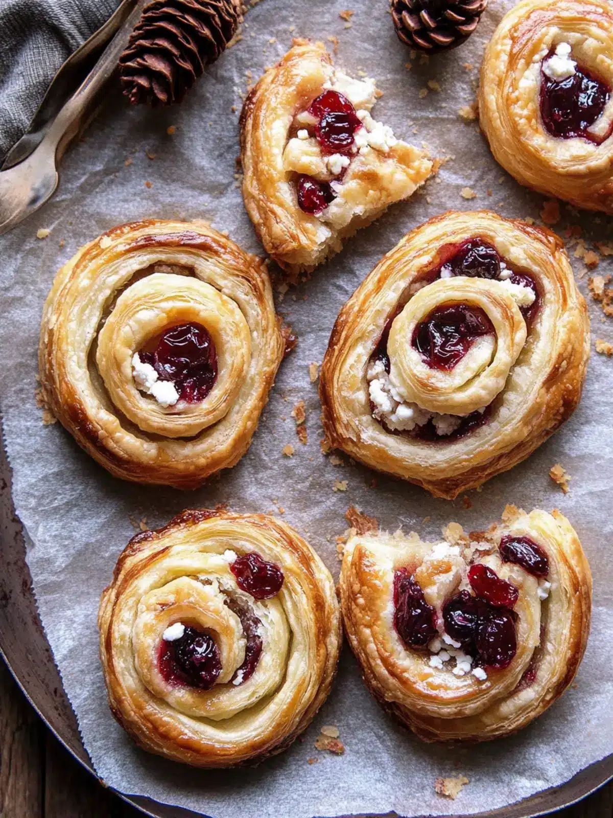 Irresistible Cranberry Goat Cheese Puff Pastry Swirls Recipe