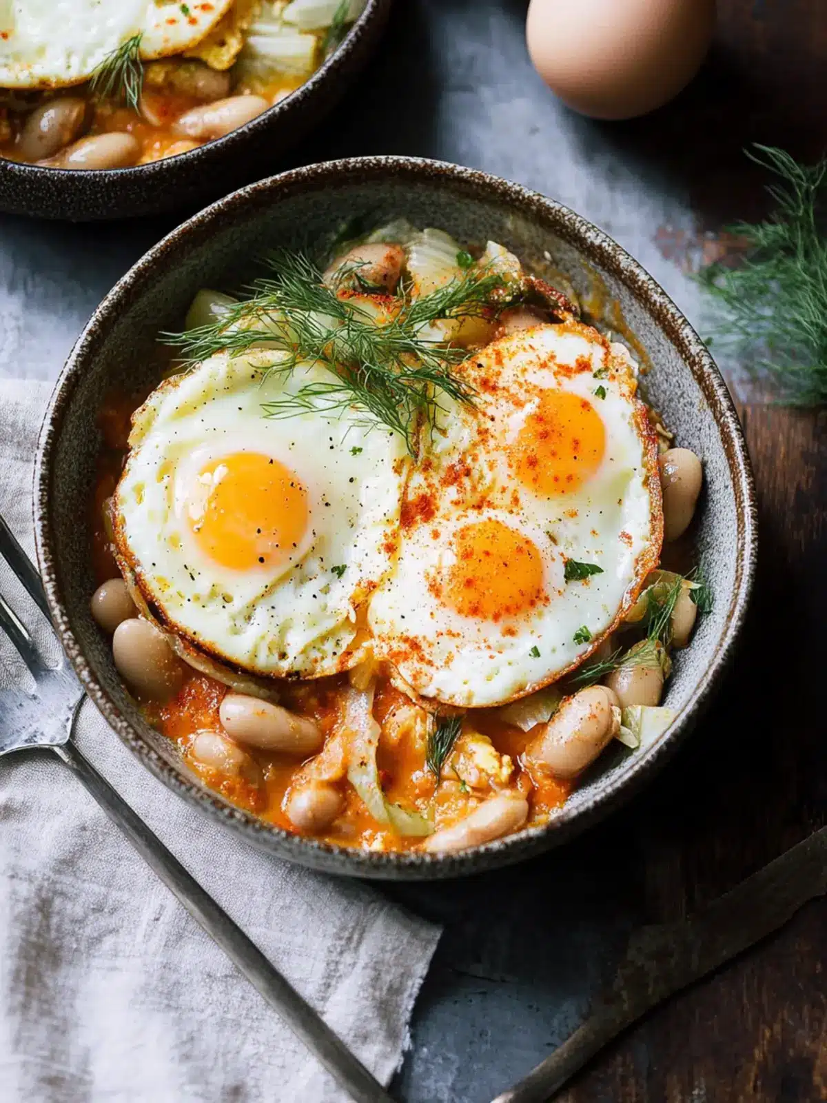 Irresistible Fennel & Butter Beans with Smoky Paprika Butter-Fried Eggs