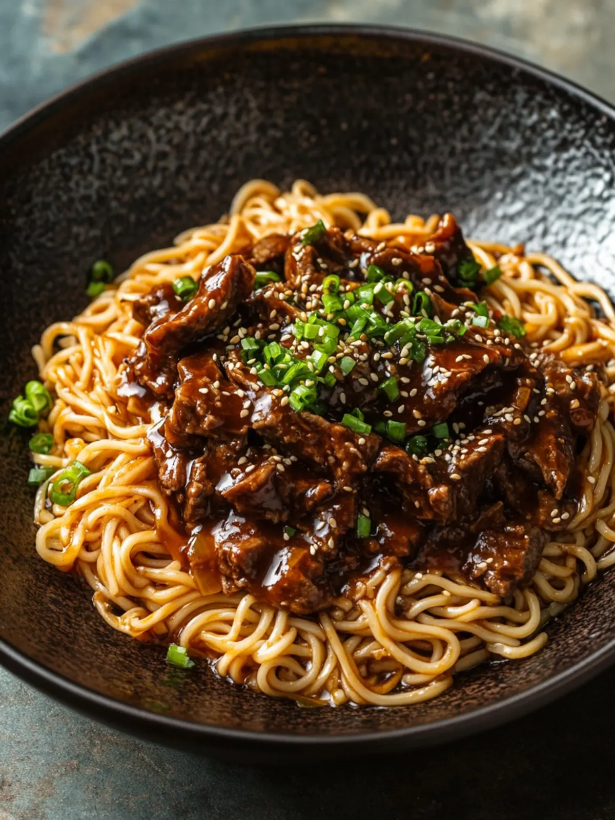 Irresistible Miso-Braised Chuck Steak with Sesame Noodles