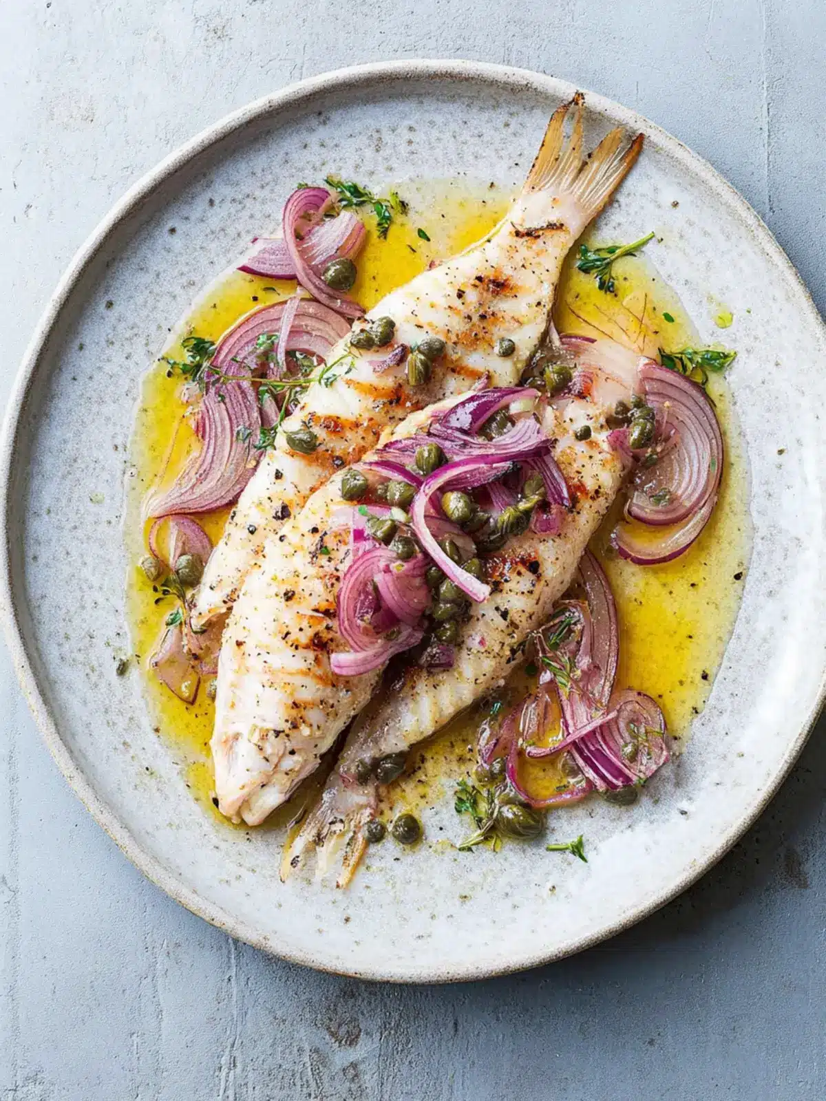 Irresistible Grilled Fish with Caper and Red Onion Dressing