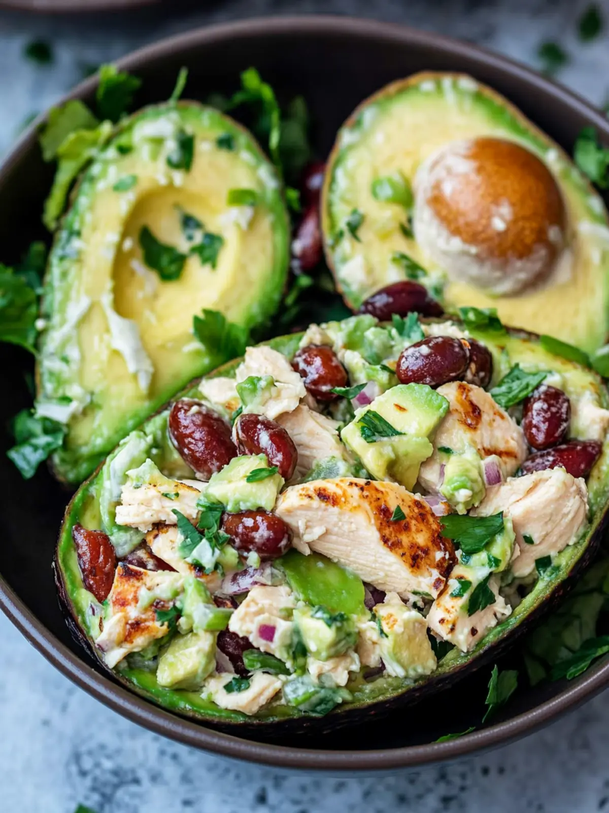 Delicious Stuffed Avocado Chicken Salad Ready in 15 Minutes